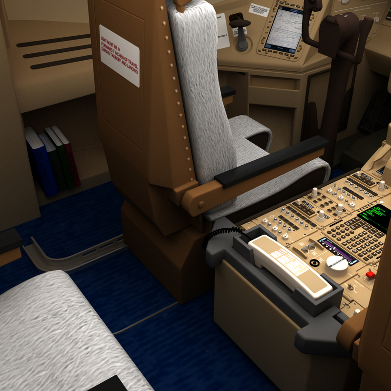 realistic boeing 777 cockpit 3d lwo