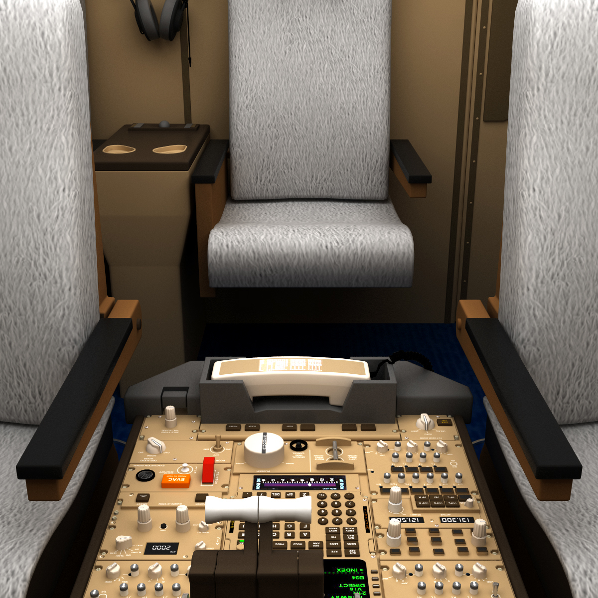 realistic boeing 777 cockpit 3d lwo