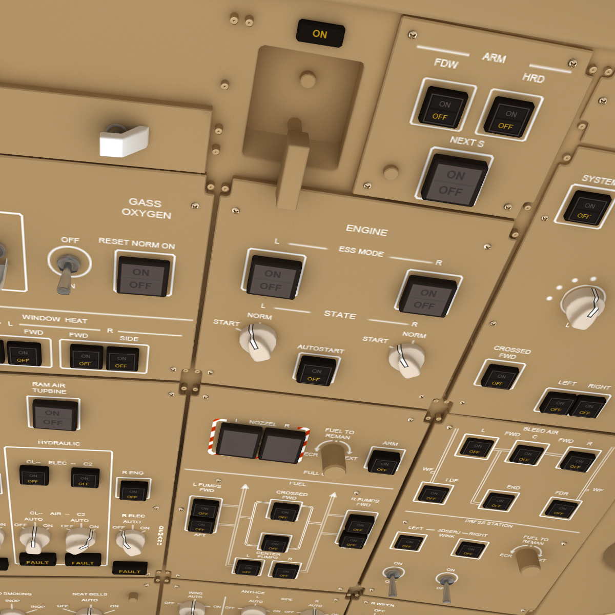 realistic boeing 777 cockpit 3d lwo