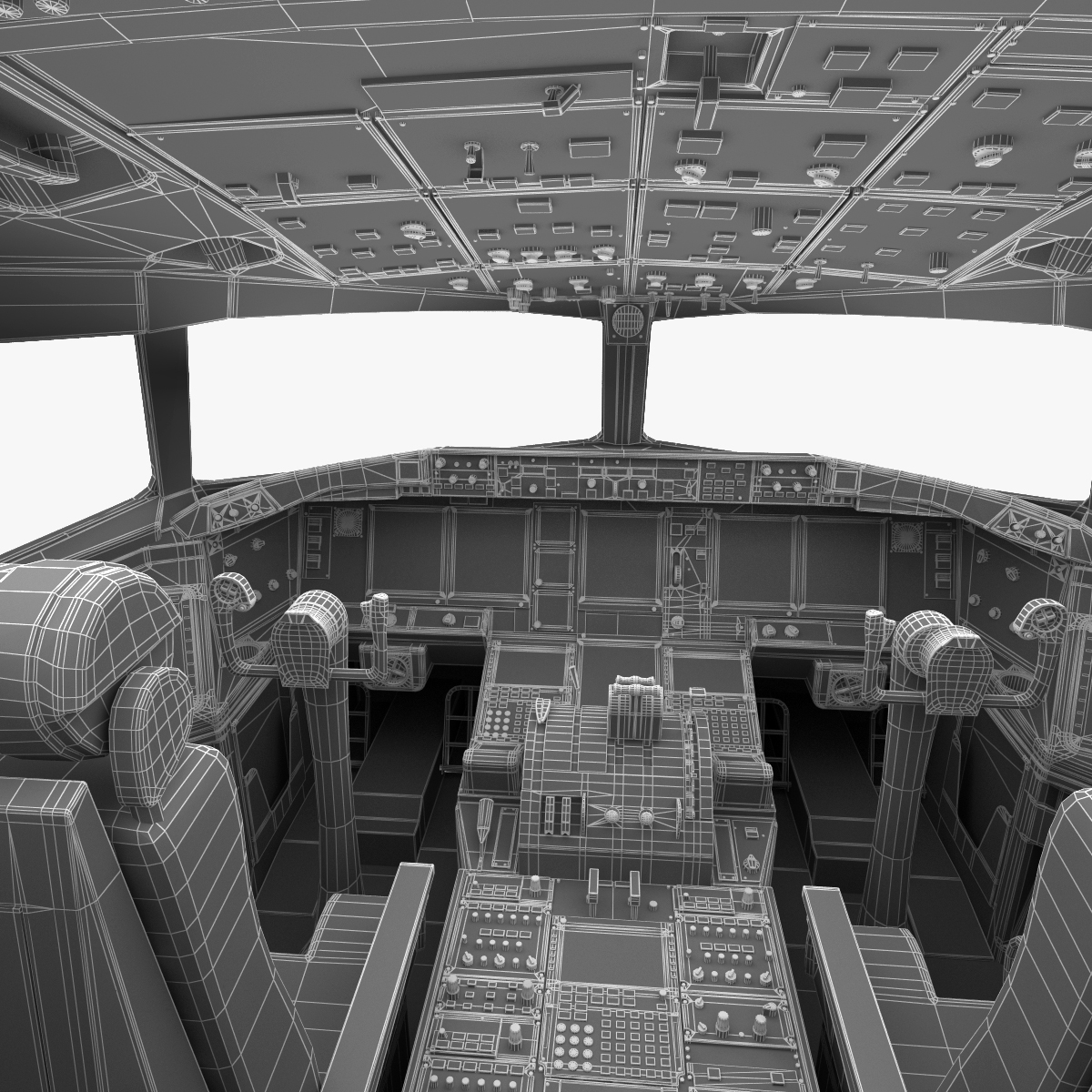 realistic boeing 777 cockpit 3d lwo