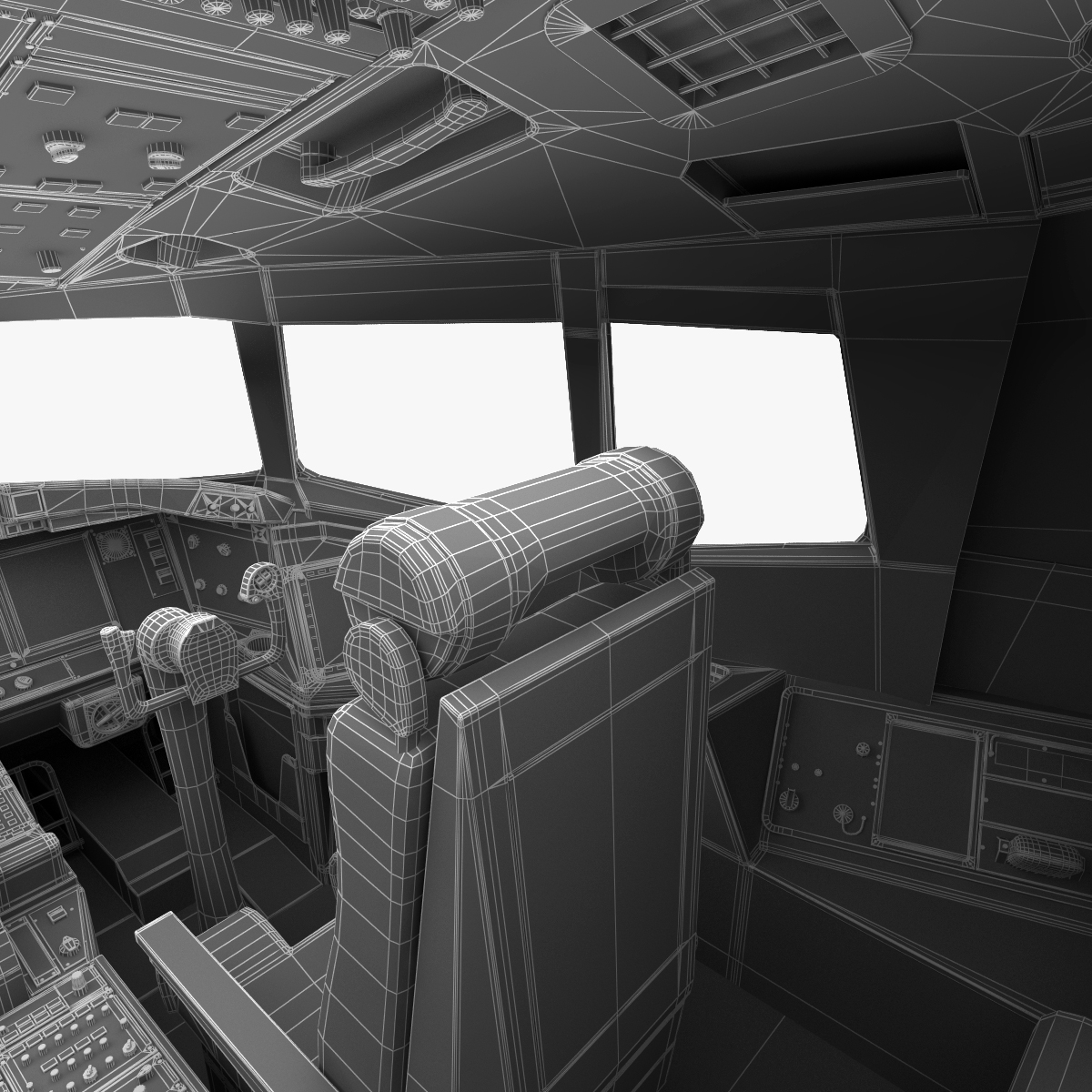 realistic boeing 777 cockpit 3d lwo