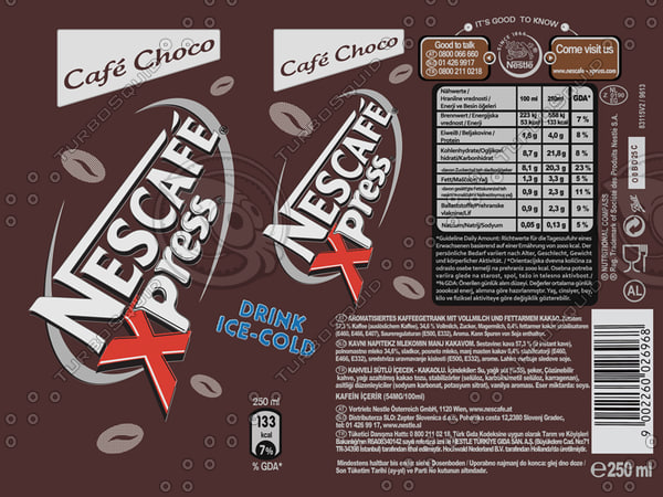 Texture JPEG nescafe xpress label