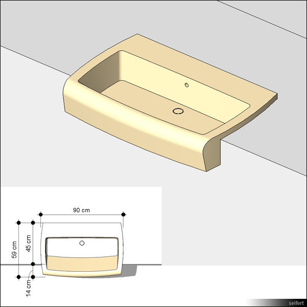 Building Revit Family Basin Semi Insert