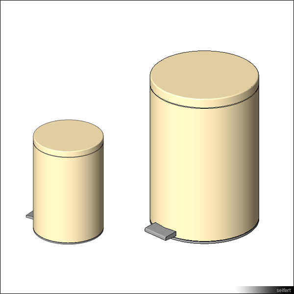 Building Revit Family Waste Pedal Bin