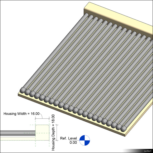 Building Revit Family Solar Collector HVAC