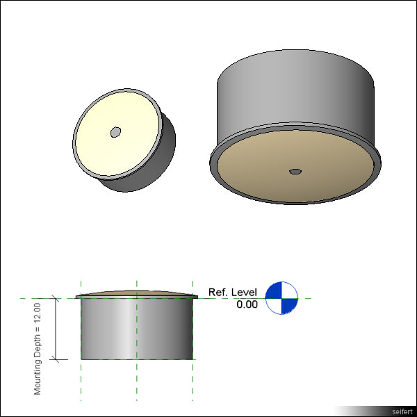 Building Revit Family Speaker Loudspeaker Recessed