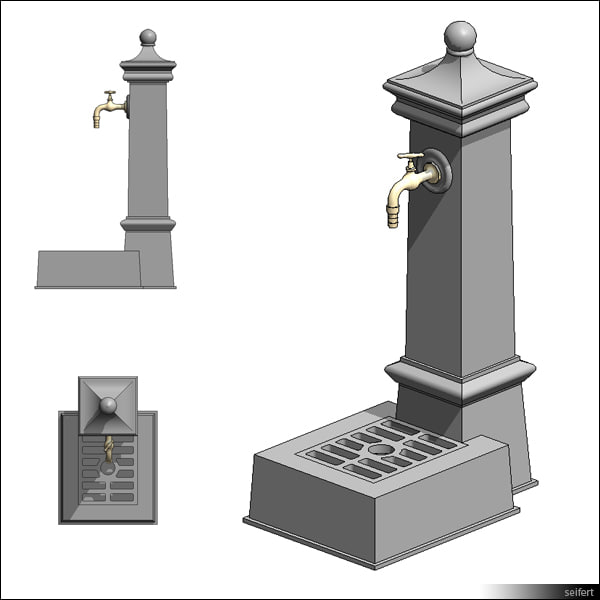 Building Revit Family Fountain Cast Iron