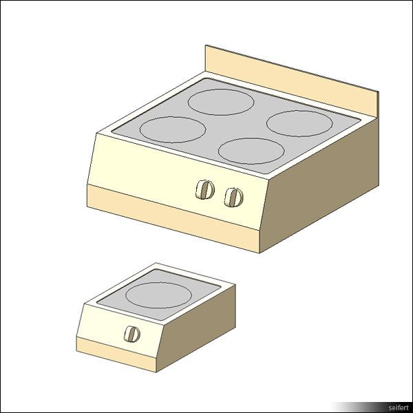 Building Revit Family Induction Hob Kitchen
