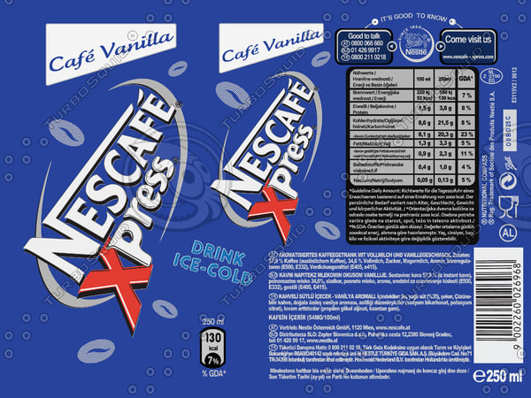 Texture JPEG nescafe xpress label