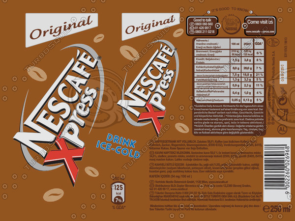 Texture JPEG nescafe xpress label