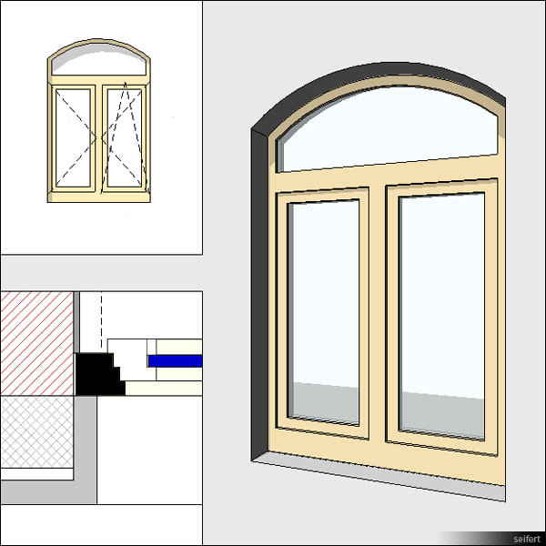 Building Revit Family Window Casement Double