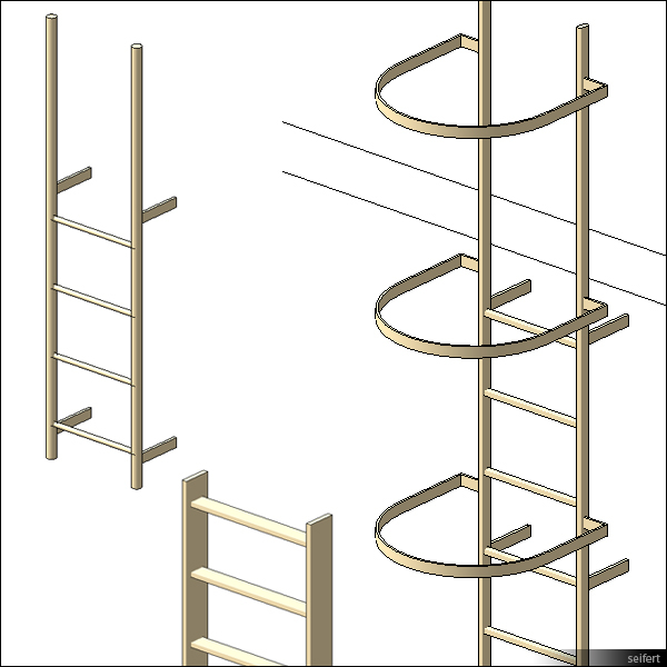 Building Revit Family Ladder Cage Guard