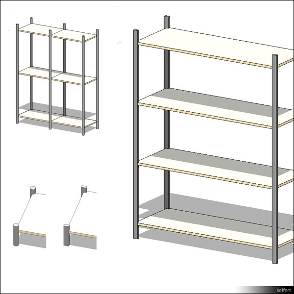 Building Revit Family rack shelf store