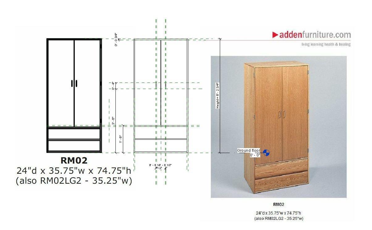 Building Revit Family dorm wardrobe furniture