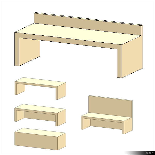 Building Revit Family Bench Seating Furniture