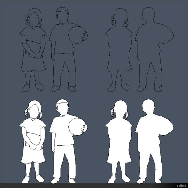 Building Revit Family person 2D kid