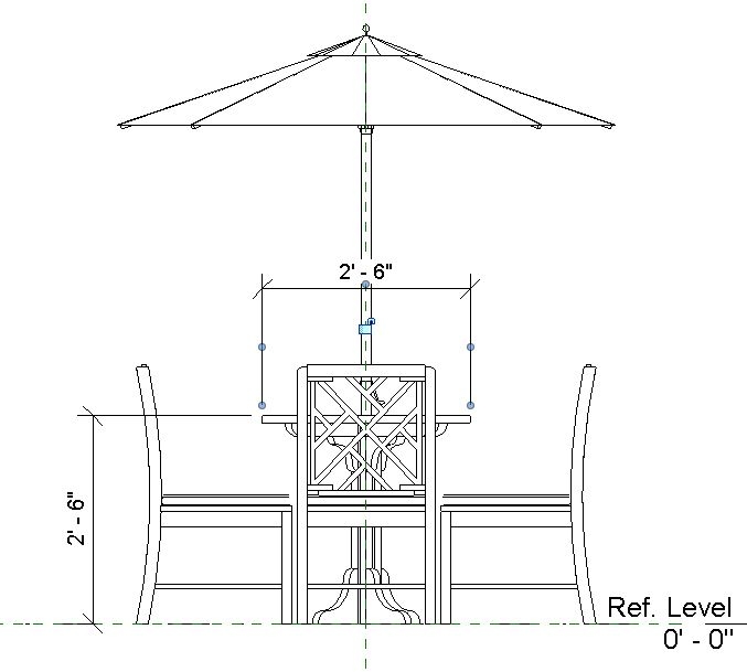 Building Revit Family Patio table chair