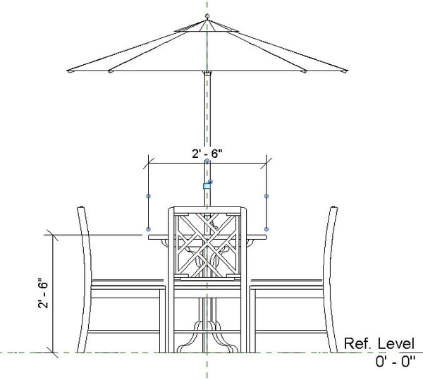 Building Revit Family Patio table chair