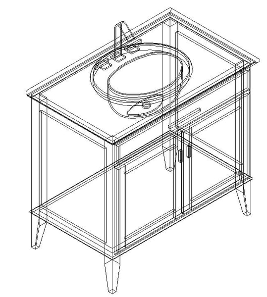 Building Revit Family vanity sink bathroom