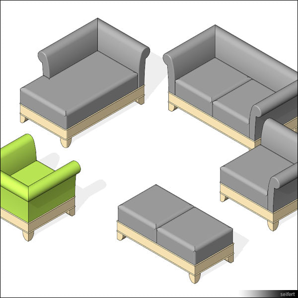 Building Revit Family seat seating lounge