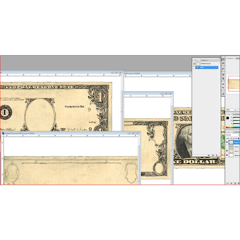 General Photoshop dollar bill draw