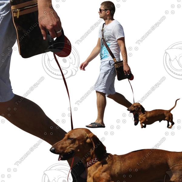 Texture Photoshop man dog walking