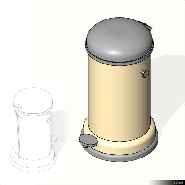 Building Revit Family waste bin pedal