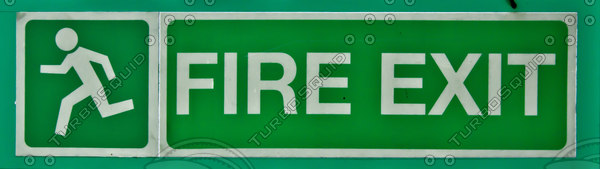 Texture JPEG fire exit sign