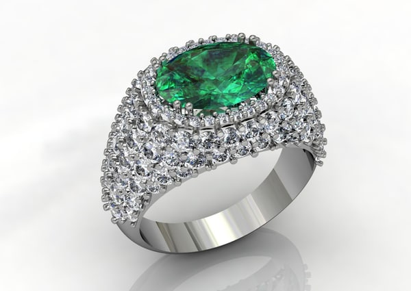 Texture Emerald Diamond pave
