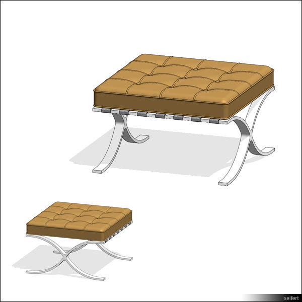 Building Revit Family stool barcelona chair