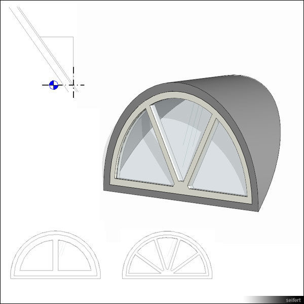 Building Revit Family dormer semi circle