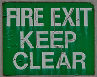 Texture JPEG exit sign white