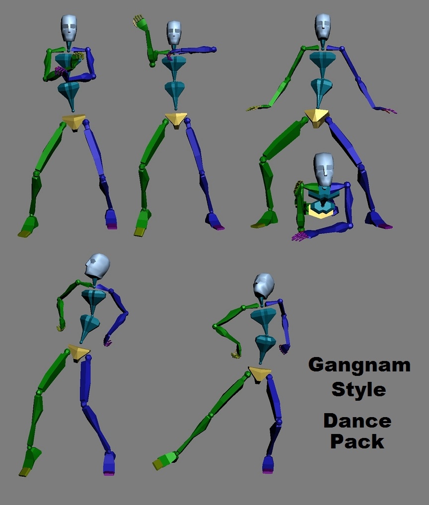 Motion Character Studio Biped dance gangnam style