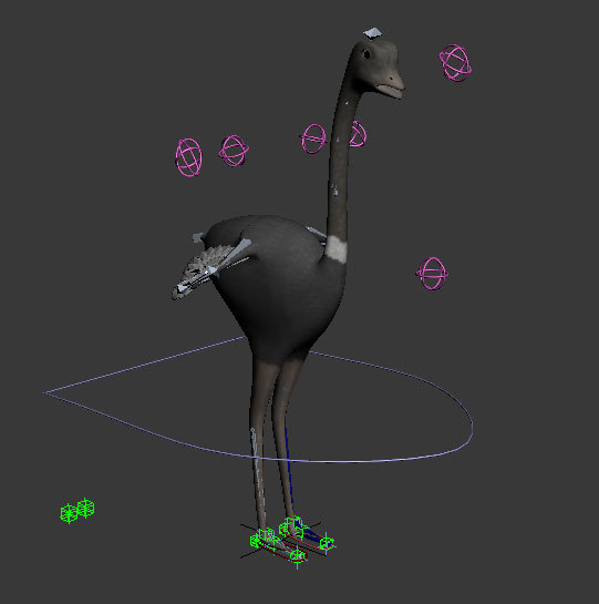 3d model ostrich