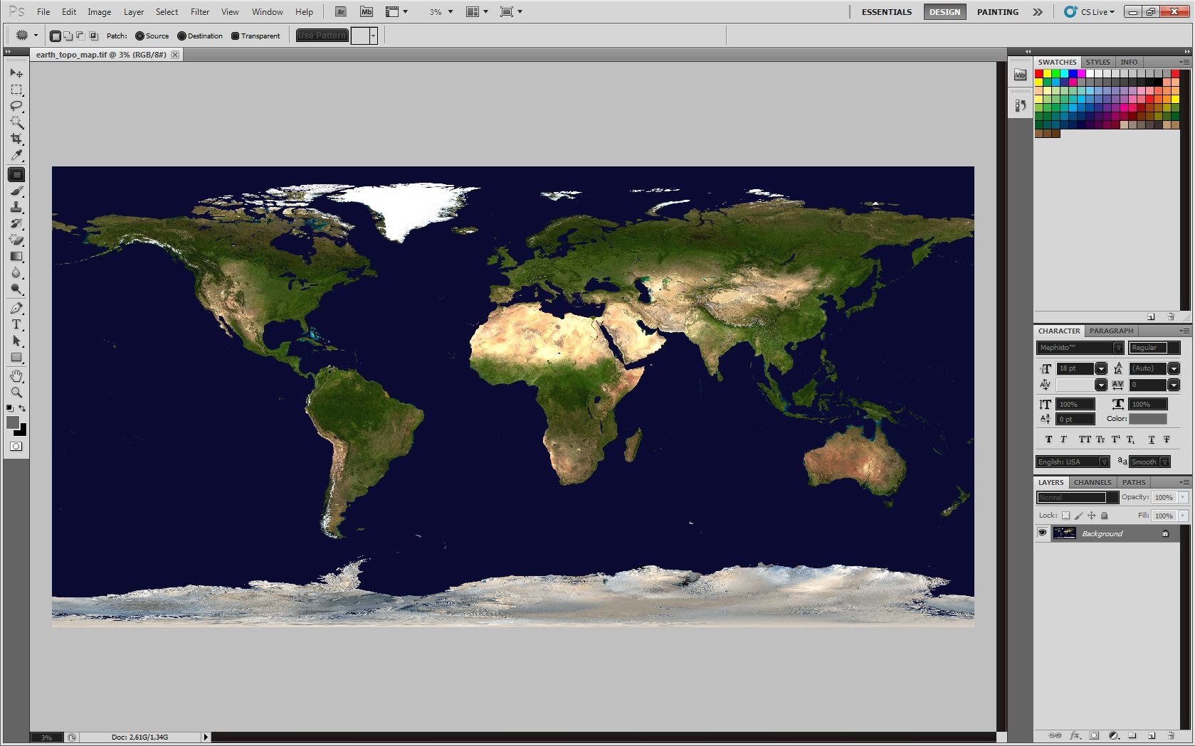 Texture TIFF earth topo map