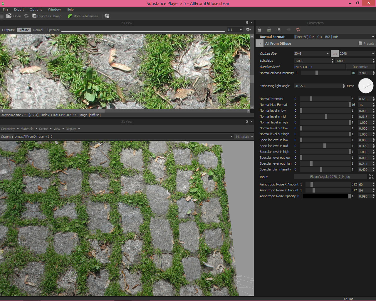 Allegorithmic Substance diffuse normal specular