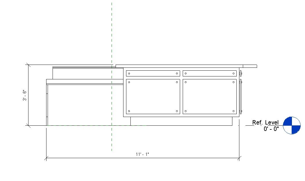 Building Revit Family desk reception furniture