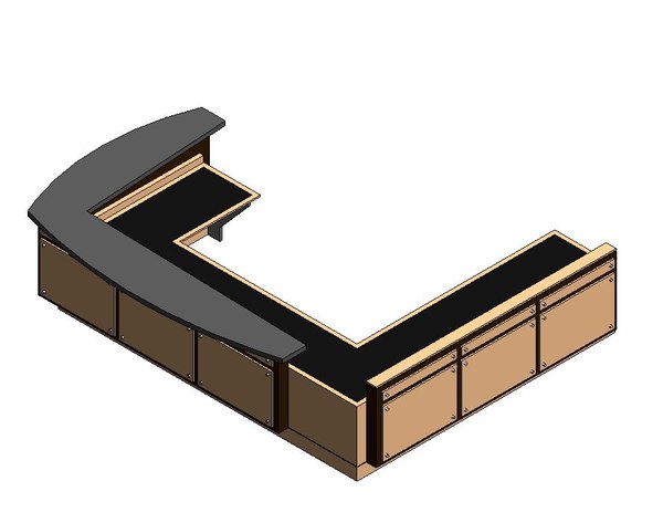 Building Revit Family desk reception furniture
