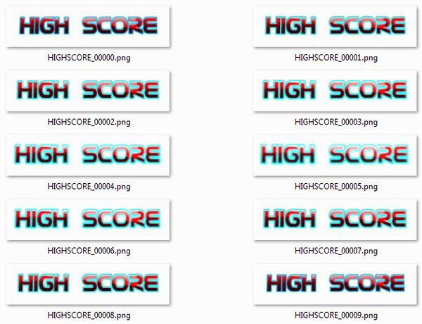 Animation high score animation