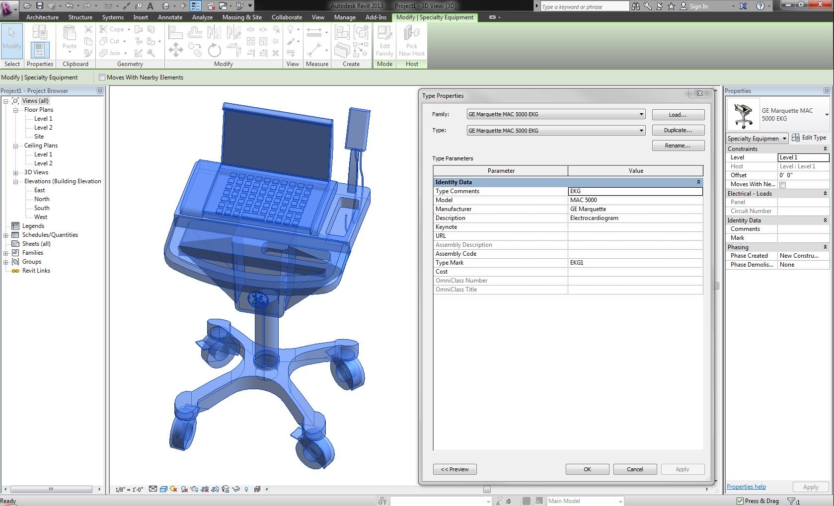 revit ge marquette ekg max