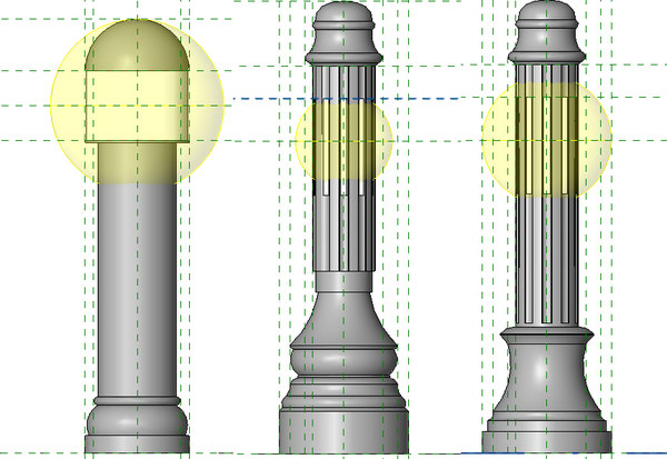 Building Revit Family bollard traditional light