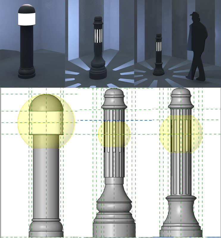 Building Revit Family bollard traditional light