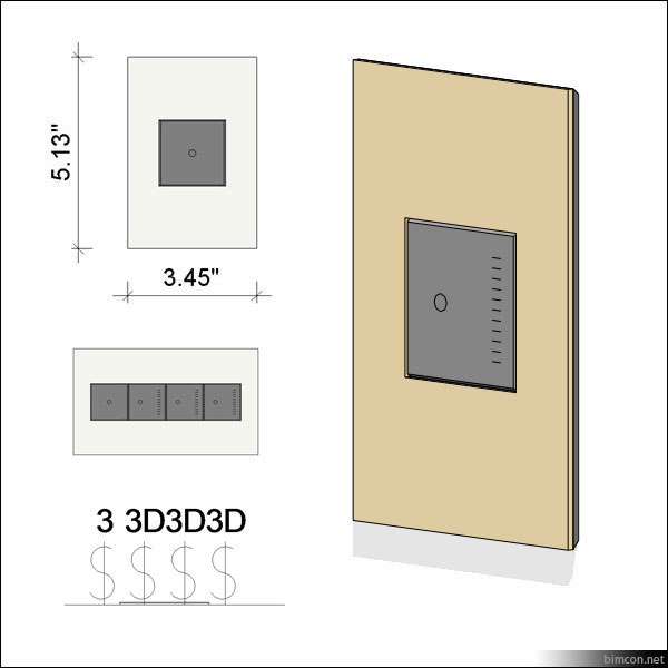 Building Revit Family switch electrical dimmer