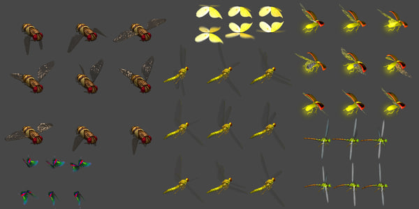 Animation insects fly insect