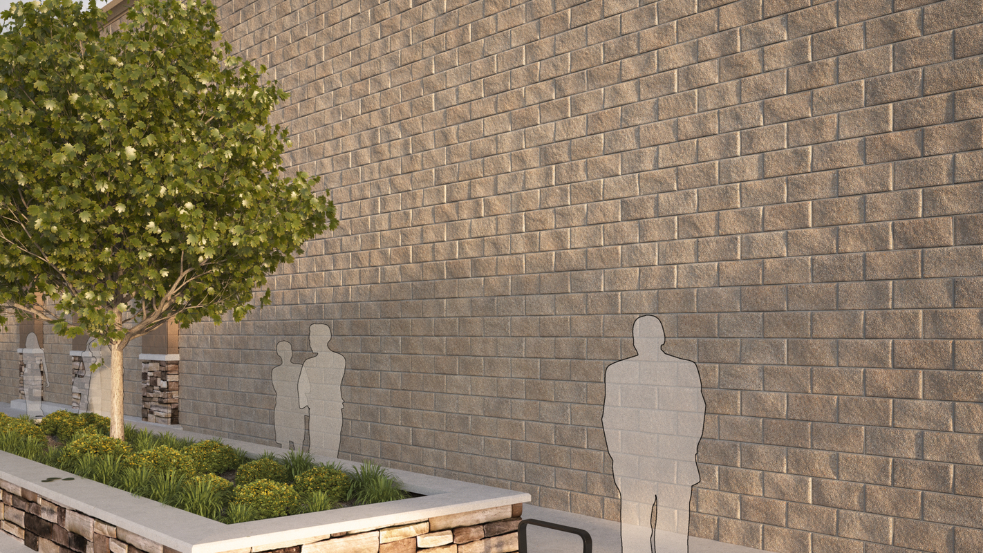 Texture split cmu cement