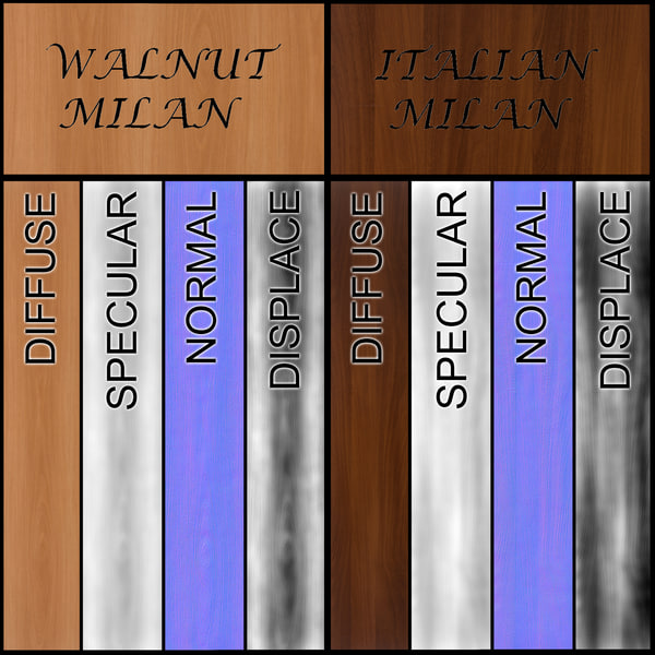 Texture PNG italian walnut milan
