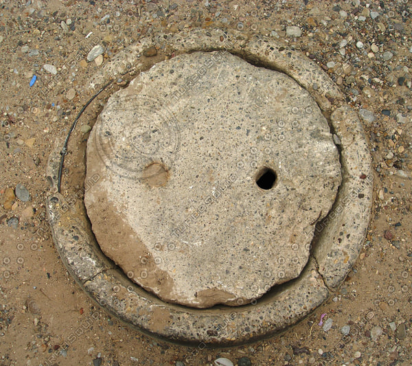 Texture sewer lid ground