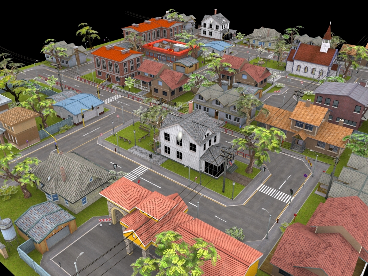 3d model city small block