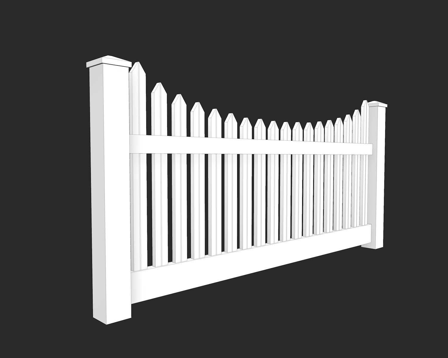 wooden fence 3d model