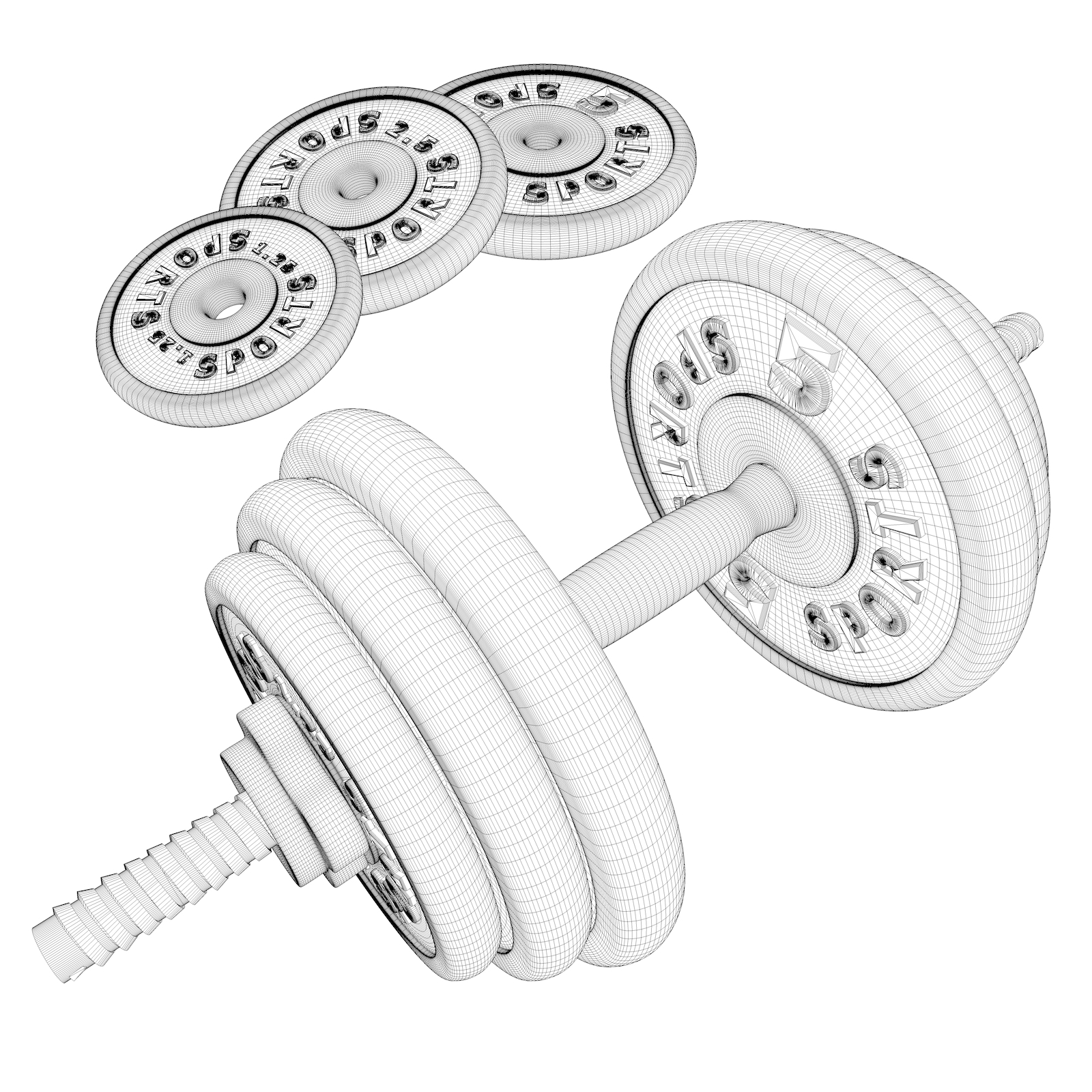 dumbbell set 3d model